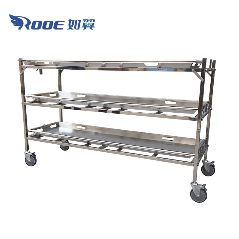 GA503 Dead Body Mortuary Storage Racks with Full Rollers Portable ...