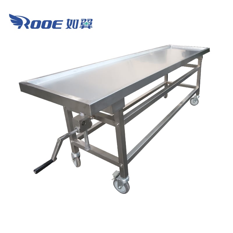 GA201C Medical Stainless Steel Autopsy Cart Liftable Vehicle Forensic ...