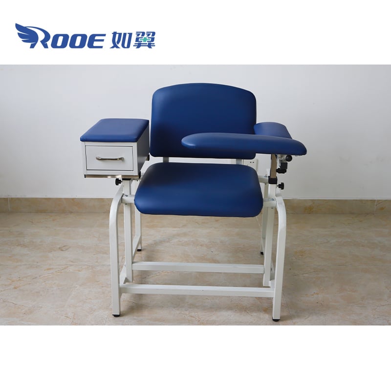 Comfortable Padded Blood Drawing Chair Phlebotomy Chair With Drawer