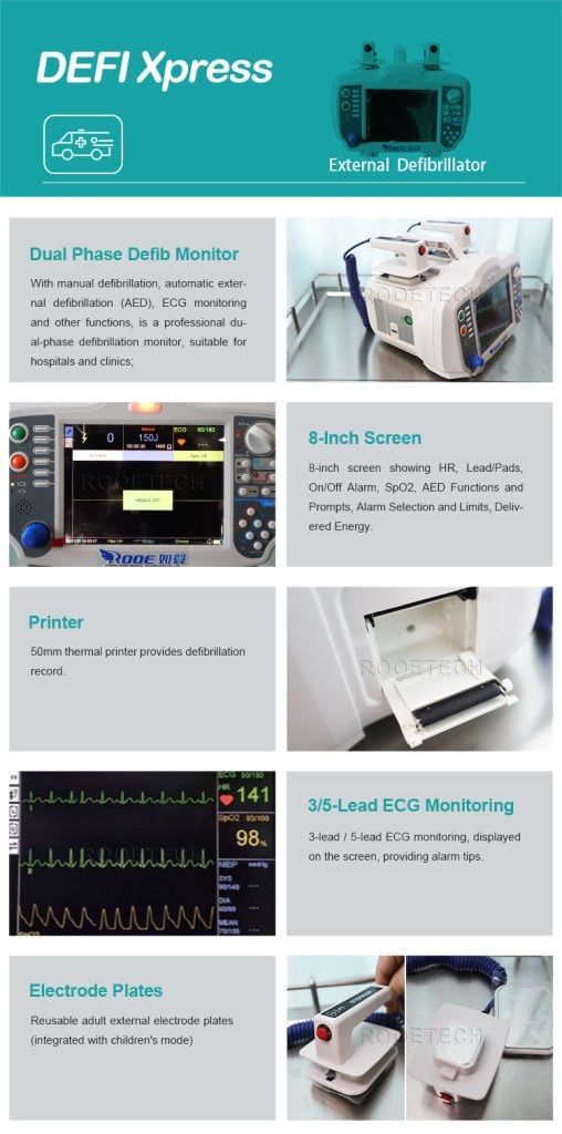 Portable AED Monitor Automated External Defibrillator Prices With Pacer