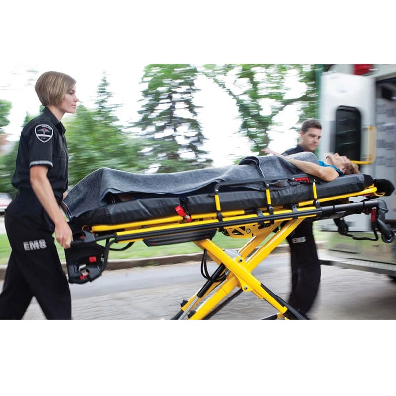 How does an ambulance stretcher work?